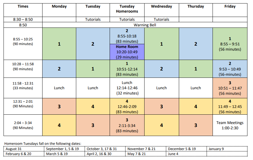 Office Hours & Bell Times - Crescent Heights High School